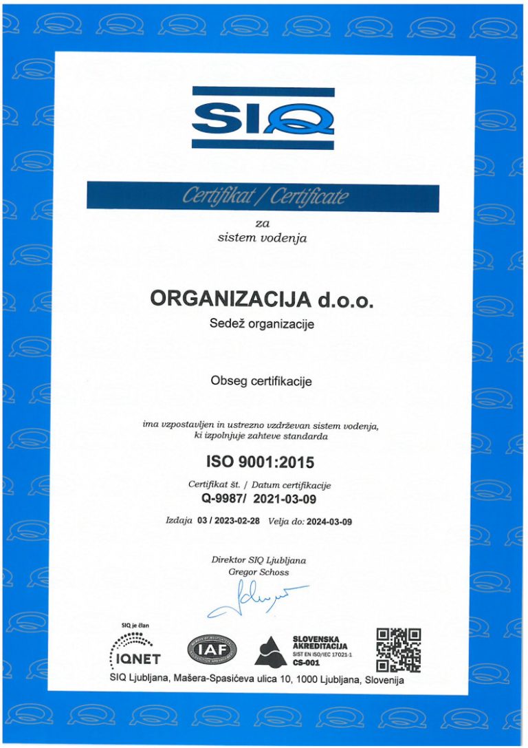 Accreditation - SIQ